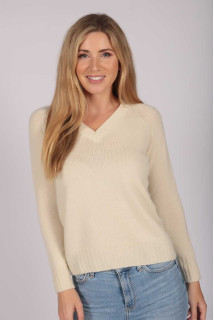 light blue V-Neck Cashmere Sweater (100%) | Italy in Cashmere UK