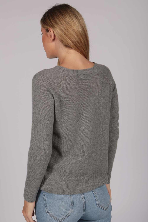 Light grey Crew Neck Sweater for Women Pure Cashmere (100% ...