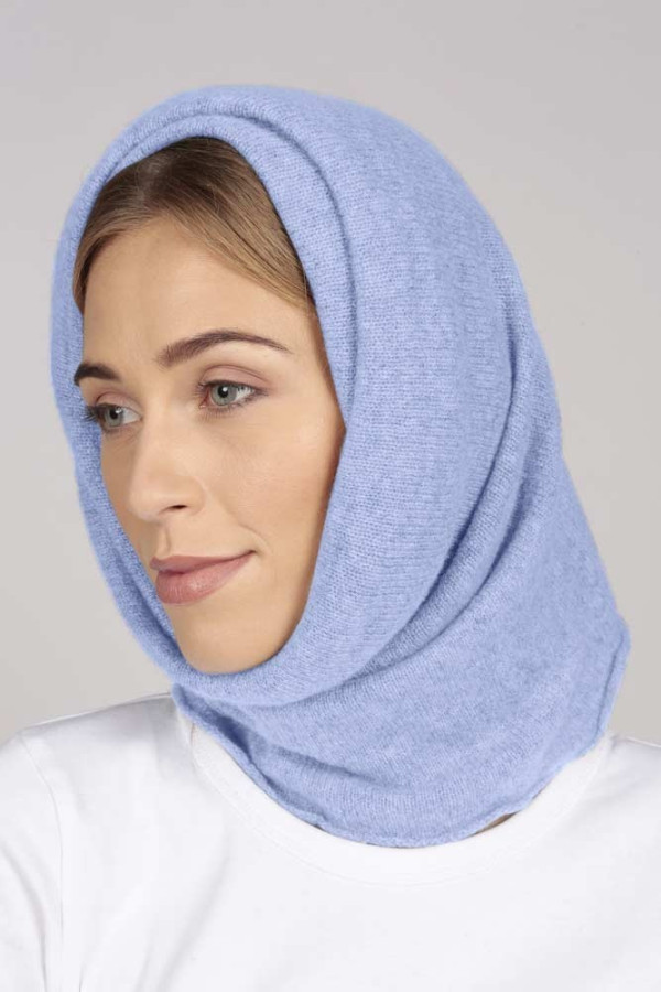 Cashmere Snood in light blue(100% Pure) | italyincashmere.com